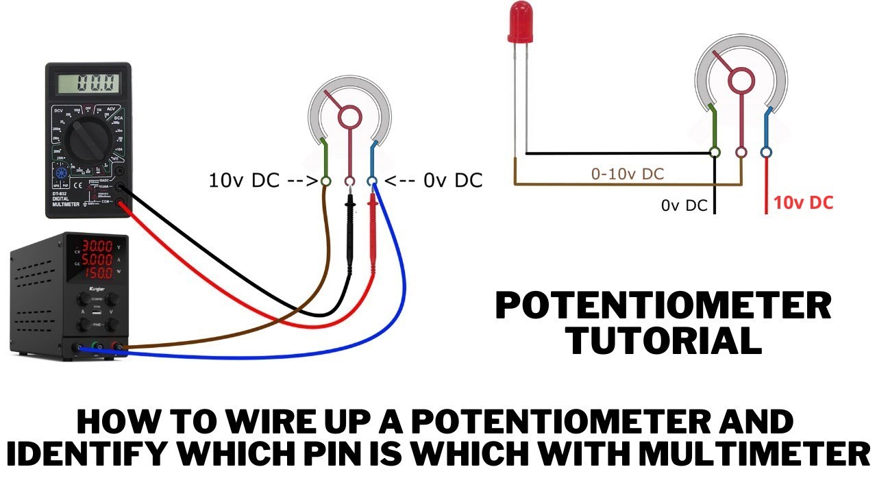 Potentiometer wiring and multimeter test tutorial