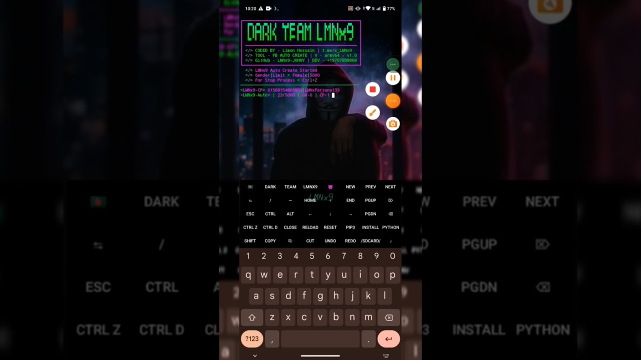 Facebook Auto Create Command Termux #github #linuxlearning #termux #tutorial #trading #coding