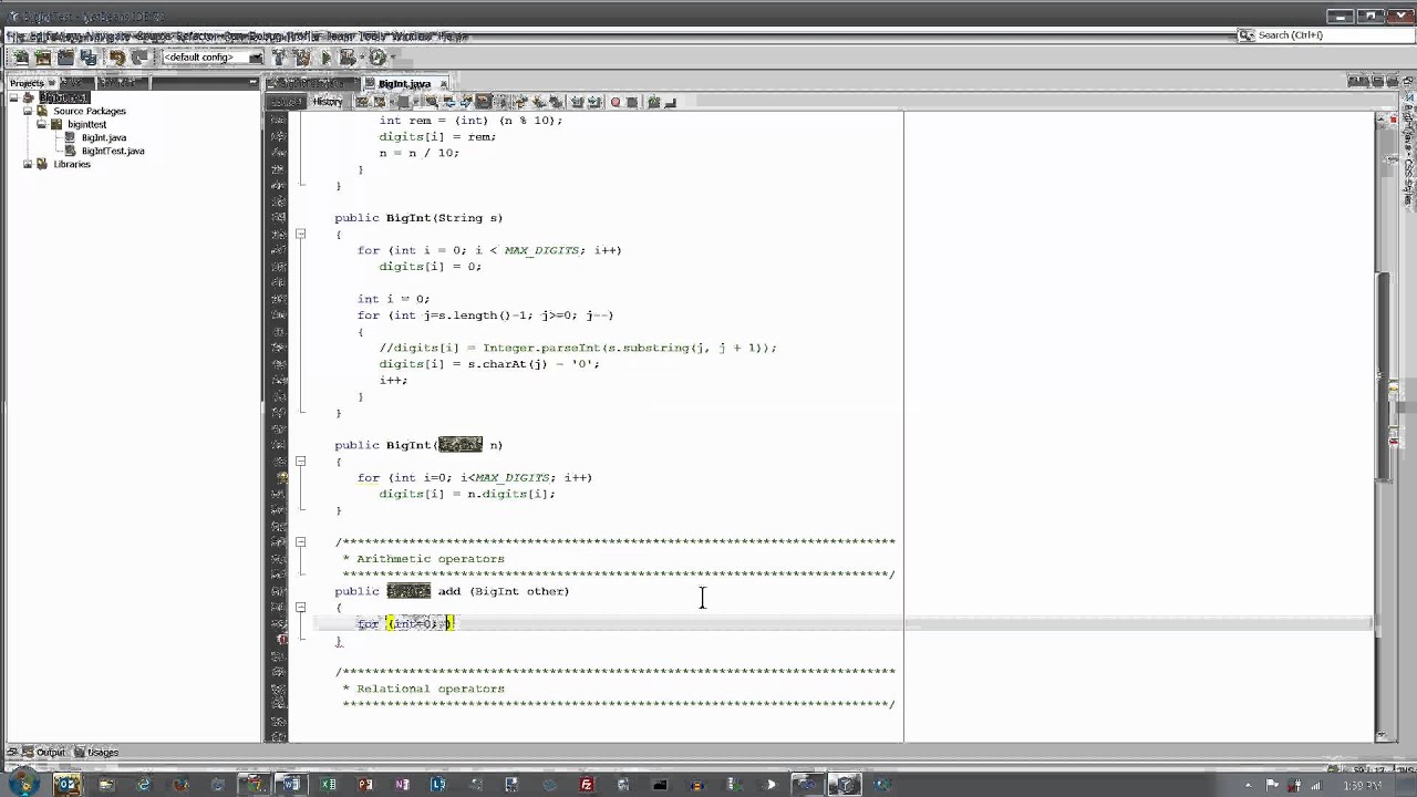 Java Classes: A BigInt class, part 2