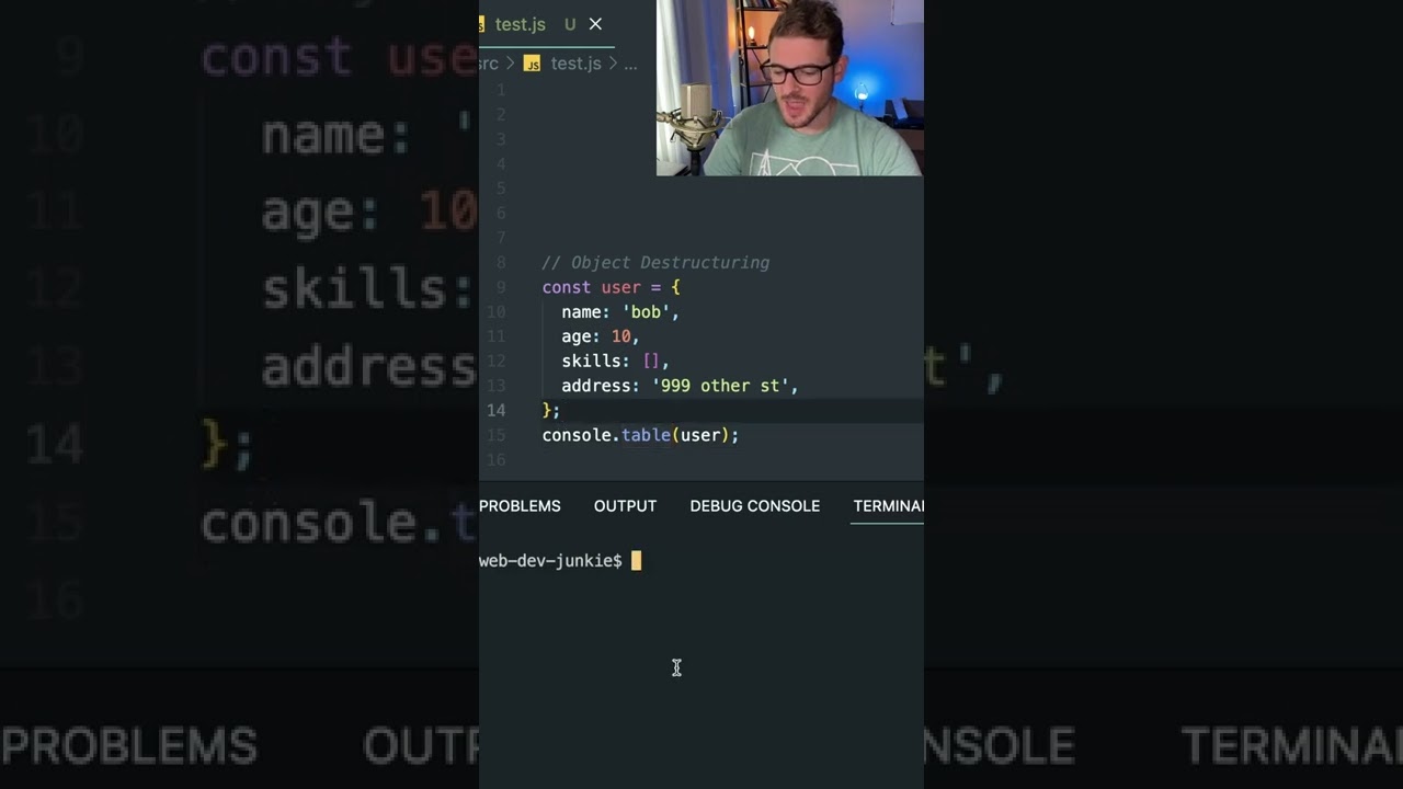 Use this console method for visualizing your objects at runtime in javascript #shorts