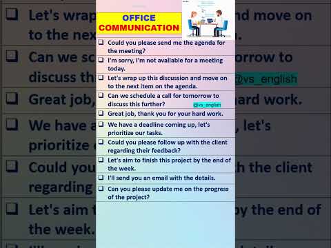 OFFICE COMMUNICATION SENTENCES |SPOKEN ENGLISH #spokenenglishcourse #englishgrammar #office #SHORTS