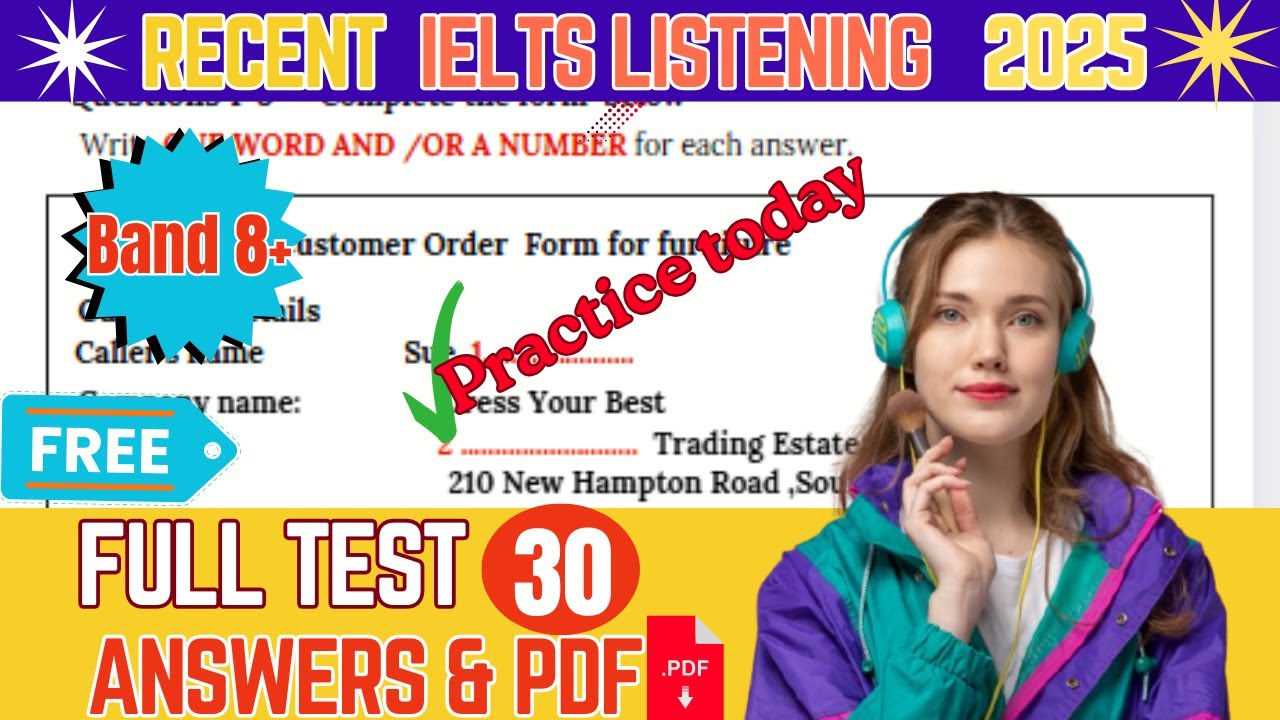 IELTS Listening Practice Test 30 | Full Mock Test with Answers & PDF (2025)