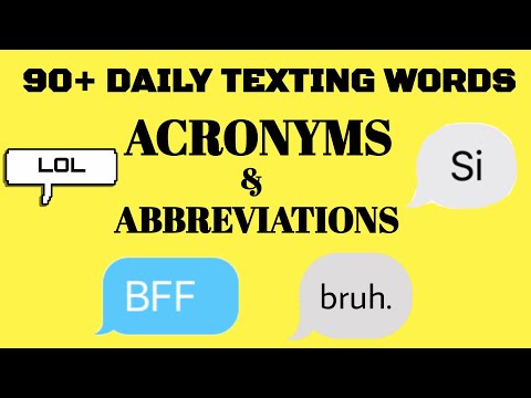90+ Daily Texting Words: Popular Chatting English Words|SMS|Internet Slang|Acronyms & Abbreviations.