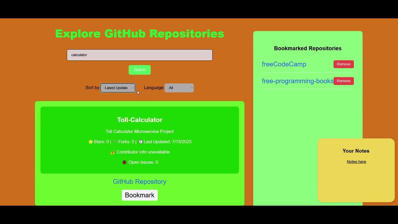 GitHub Repository Explorer