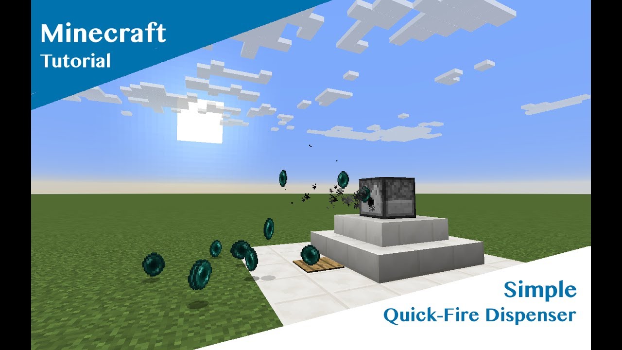 Very Simple Rapid-Fire Dispenser (Minecraft Tutorial)