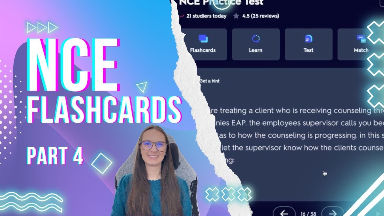 Study Vlog: Quizlet Flashcards of NCE Content Episode 4 | NCE Exam Prep Affiliate LINK IN BIO!