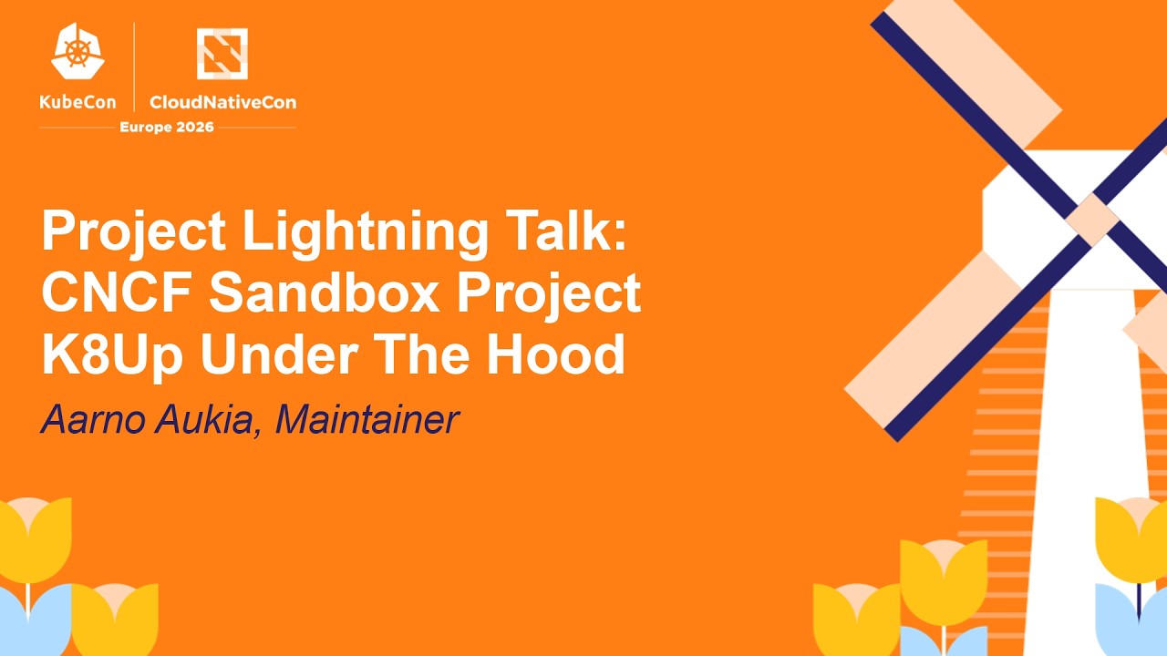 Project Lightning Talk: CNCF Sandbox Project K8Up Under The Hood - Aarno Aukia, Maintainer