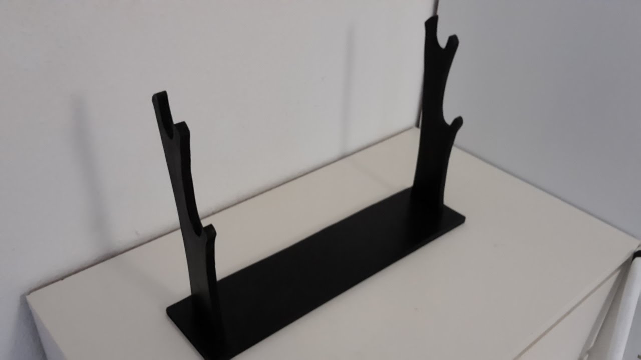 How to make a katana stand ( 'Katanakake' ) - Free templates