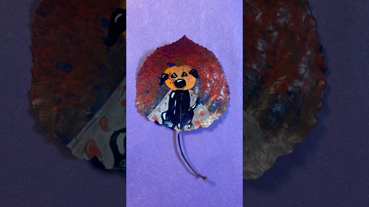 Painting on Leaves #artandcraft #spookyseason #artideas #paintwithme #painting #art #sketchbook