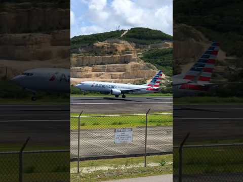 American Airlines B38M Landing in Antigua! #planespotting #antigua #aviationlovers