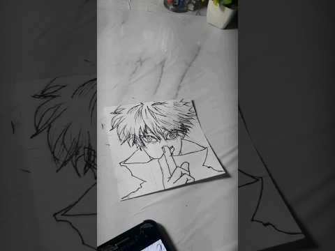 drawing gojo (inking) #anime #drawing