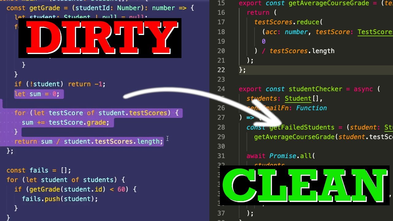 Turn Bad Code into Good Code (Javascript, TypeScript, Node, Jest, unit Testing)