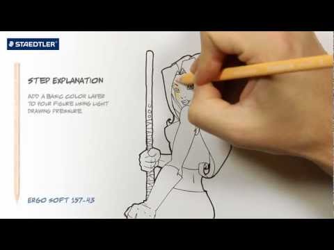 Manga drawing instructions - Step 6: basic colouring