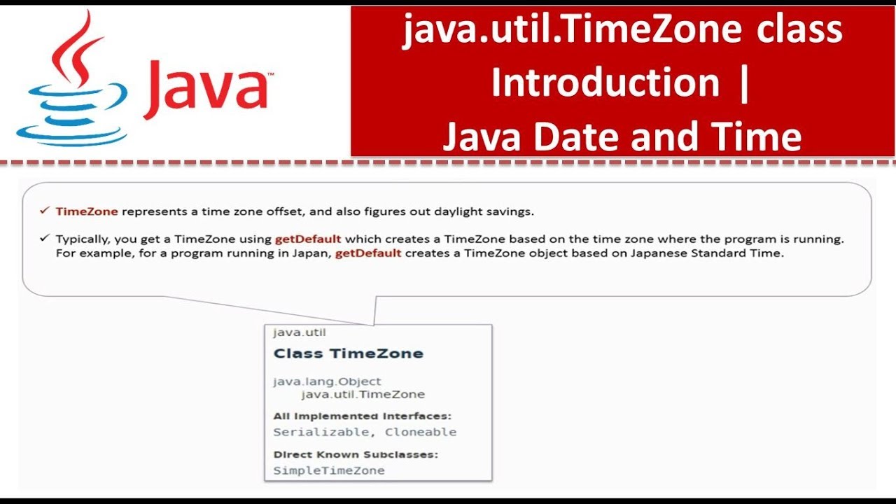 java.util.TimeZone class Introduction | Java Date and Time