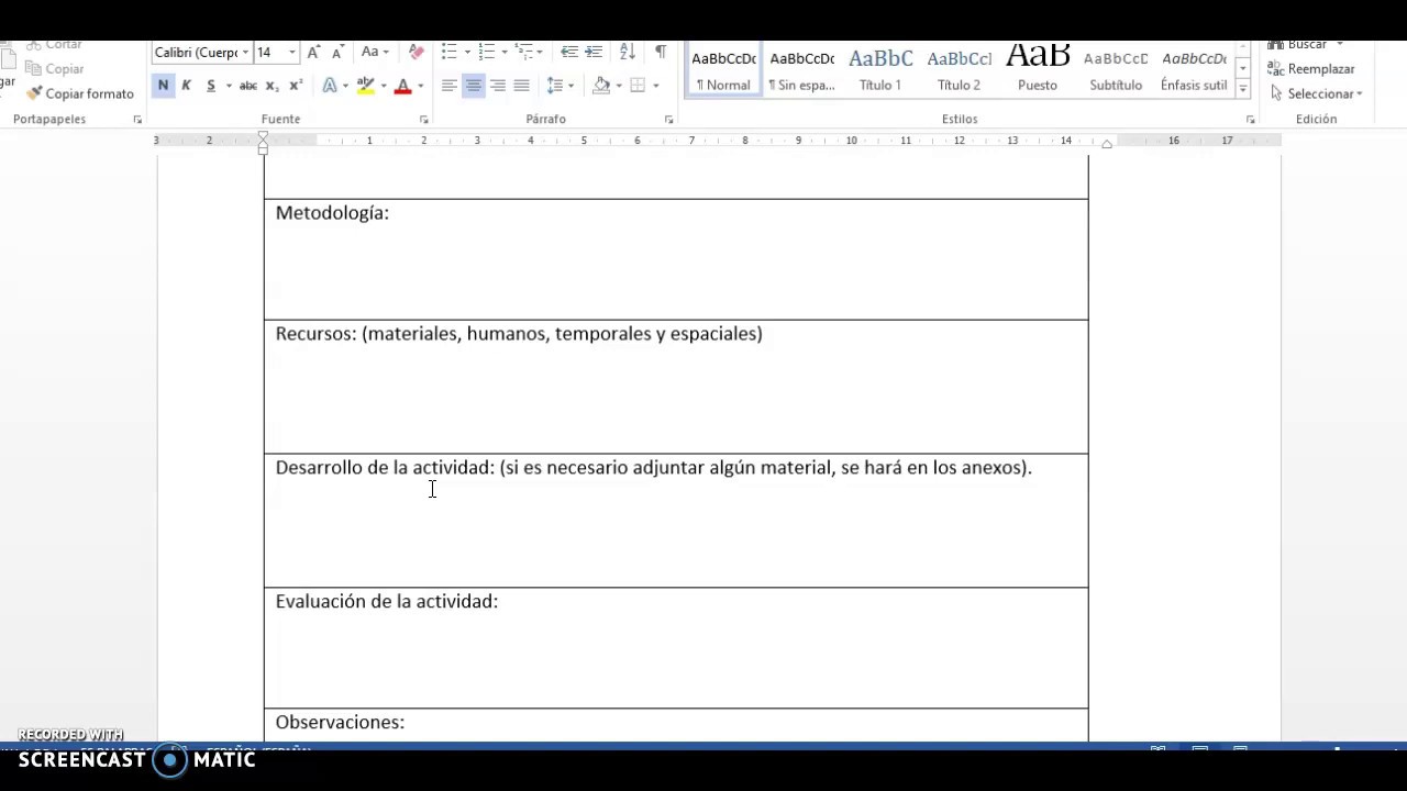 Explicación: ficha de actividad