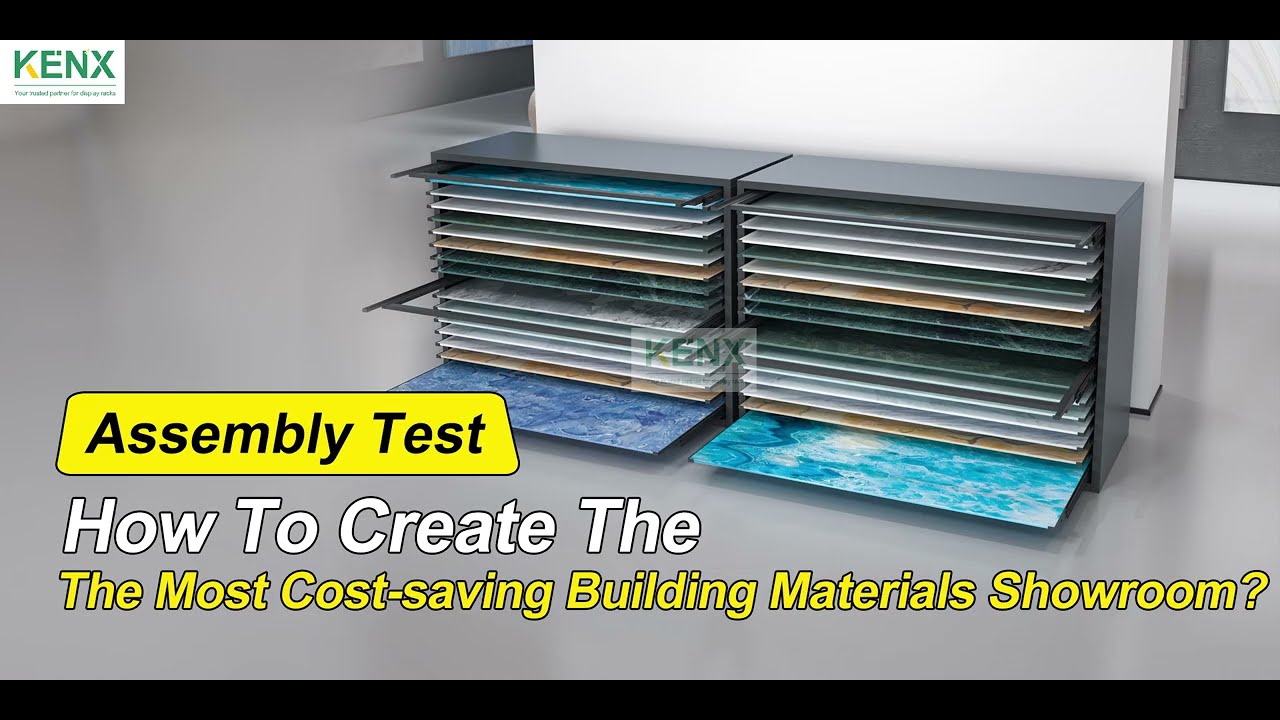 Ultra thin tile drawer display cabinet - tiledisplaystand.com