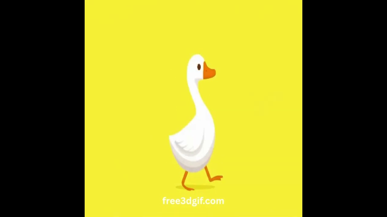 Cute Walking Goose GIF – Smooth 3D Loop Animation #shorts