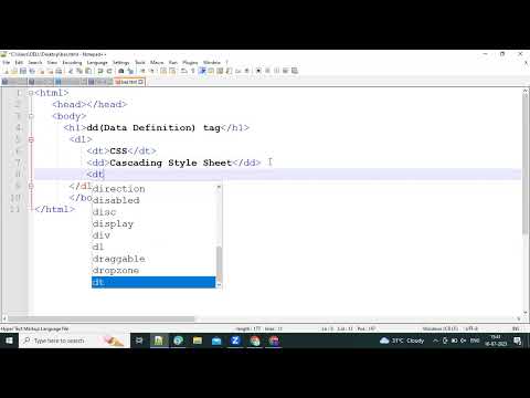 How to use DD tag for Data definition in HTML | DD tag