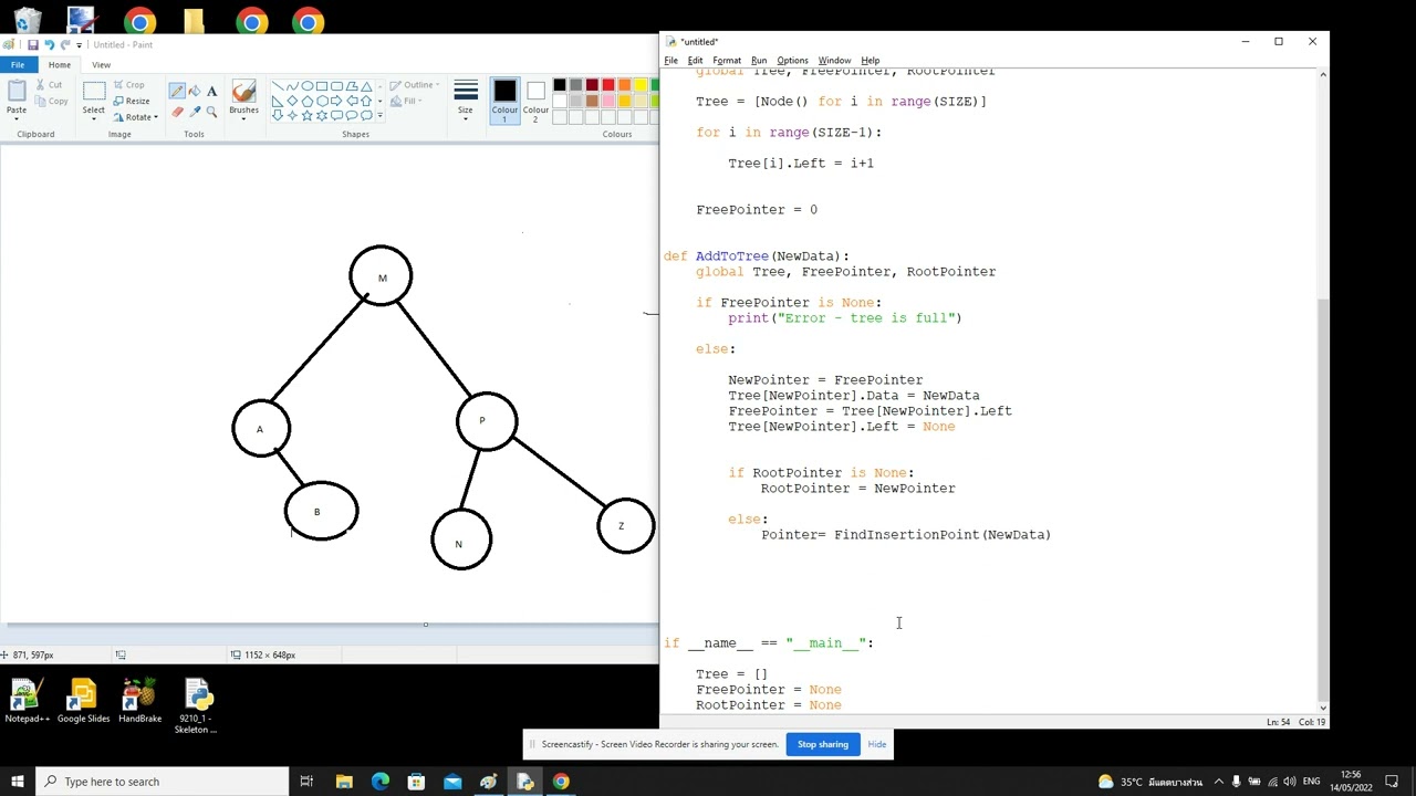 Binary Tree ADT According To 9618 A Level Computer Science (Python)