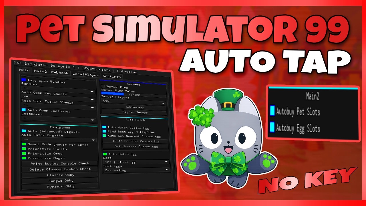 🍀 NEW Pet Simulator 99 🔥 BEST SCRIPT (2026) 🔓 | Auto Tap ⚡ Auto Rebirth ♻️ Auto Hatch 🥚