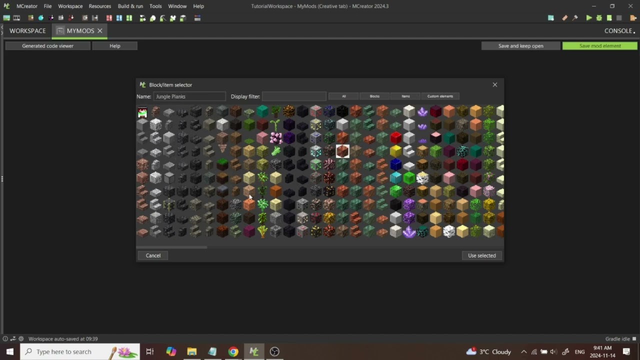 MCreator 2024.3: Creative Inventory Tab Tutorial