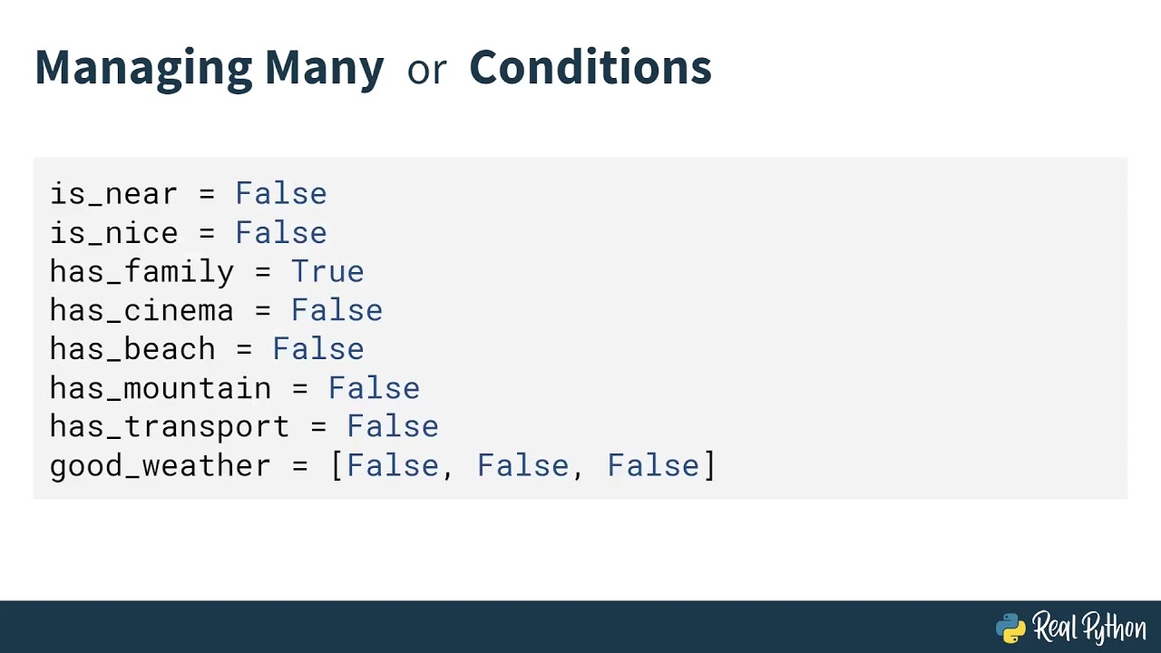 Using Python's any() & Working With Multiple Booleans