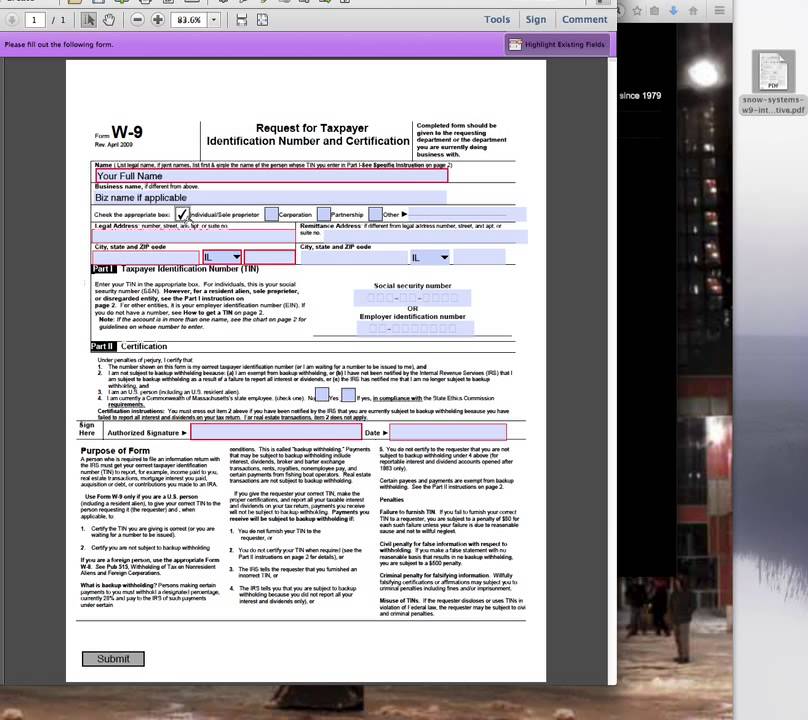 How To: Interactive W9 PDF