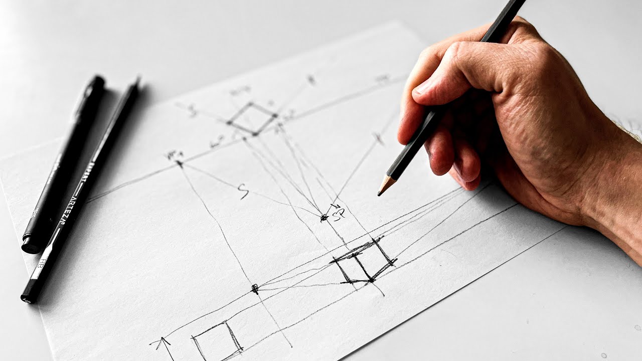 How to Draw PERSPECTIVE from a Plan in 4 Minutes