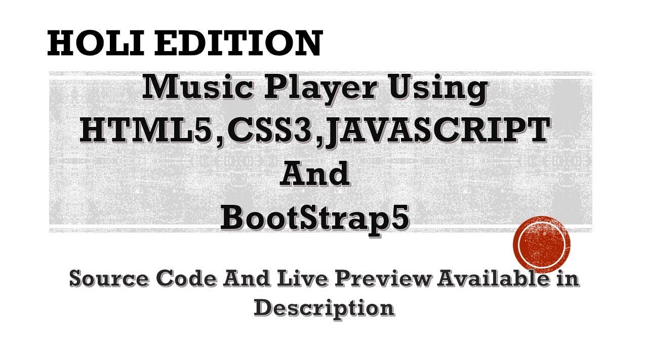 Responsive Music Player Using HTML5,CSS3,JAVASCRIPT And BootStrap5.