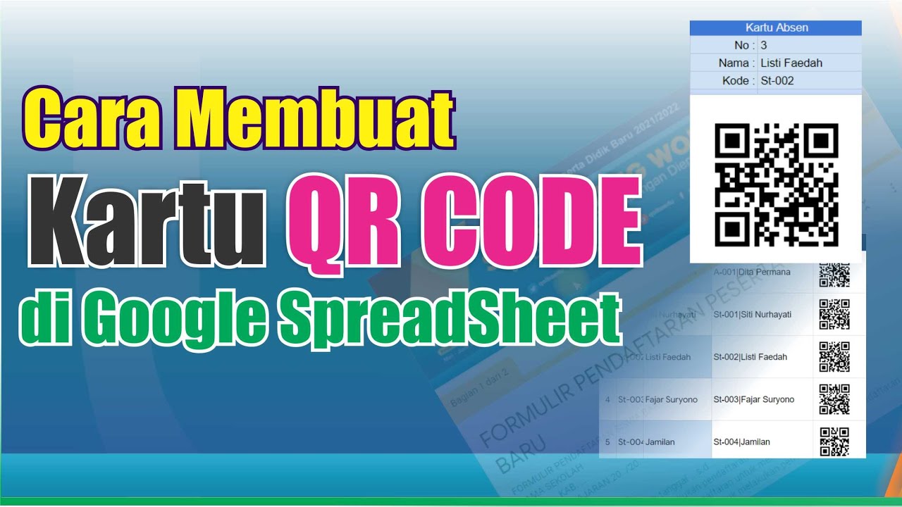 Cara Membuat QR CODE di google spreadsheet Untuk Kartu Nama