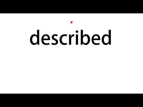 How to pronounce described - Vocab Today