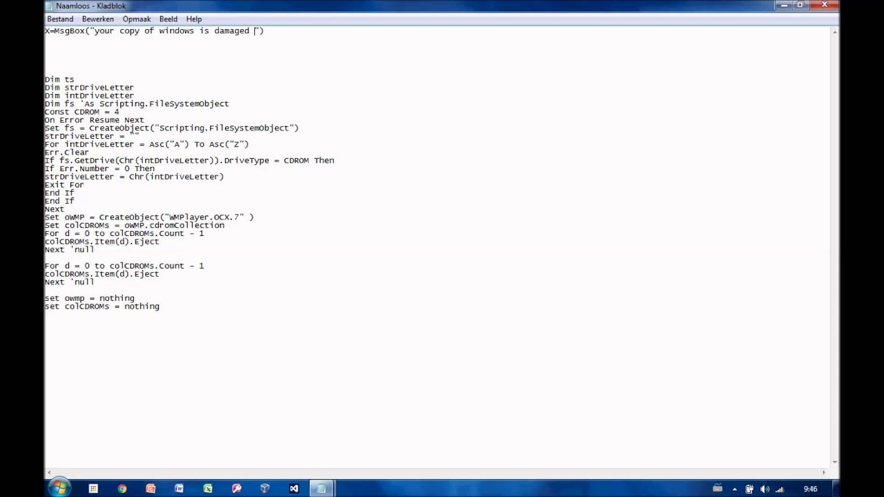 How to let your cd drive pop open with VBScript