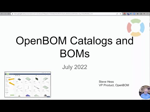 VIDEO: OpenBOM Basics - Catalogs and BOMs
