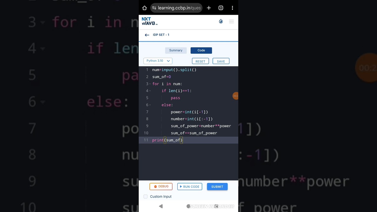 Sum of Powers using python CCBP Nxtwave #coding #nxtwaveccbp #python #programming #pythoncoding #net