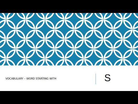 Vocabulary: Target GRE : Words Starting with S