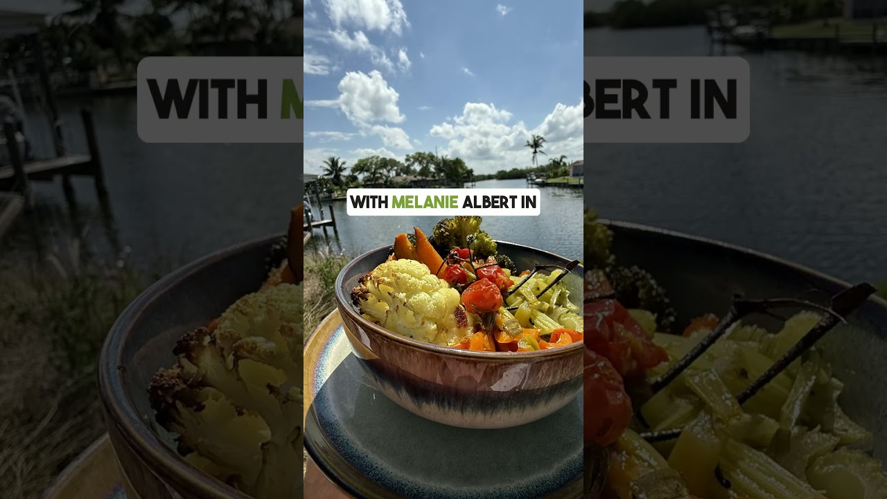 Love Beautiful Food with Melanie Albert. Beautiful Veggie Bowl with a Beautiful View. #plantbased