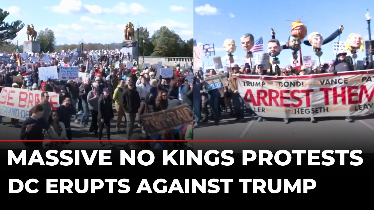 Anti-Trump Protest LIVE DC: HUGE 'No Kings' Protest in Washington Against US President Donald Trump