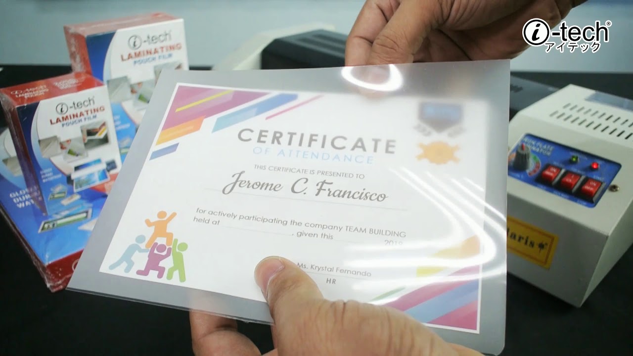 i Tech Laminating Film Demo