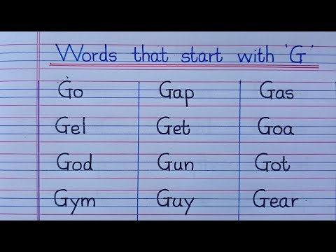 100 Words That Start With ' G '| ' G ' Letter Words|