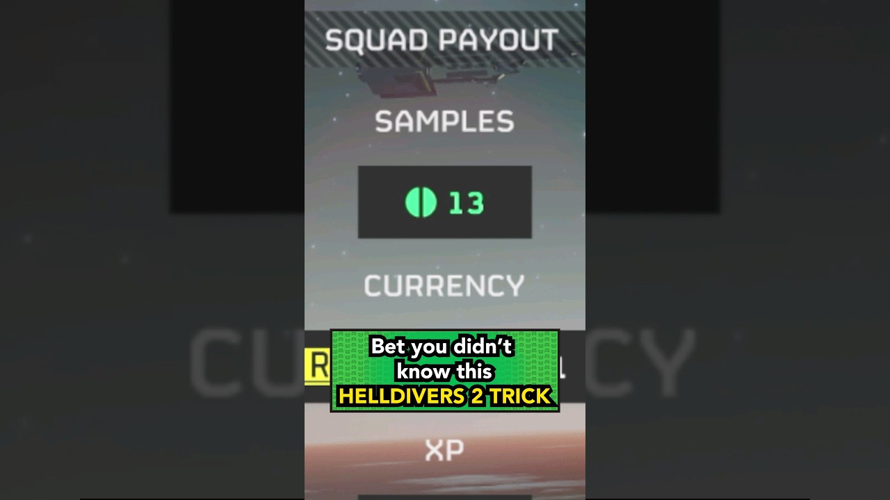 Bet you didn’t know this HELLDIVERS 2 TRICK to farm common samples AS FAST AS POSSIBLE