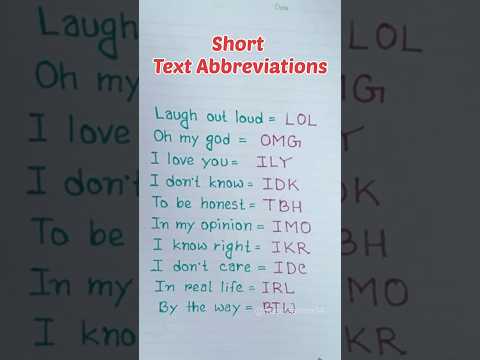 Short Text Abbreviation📖✨ Most popular text abbreviation in english #youtubeshorts #shorts #english
