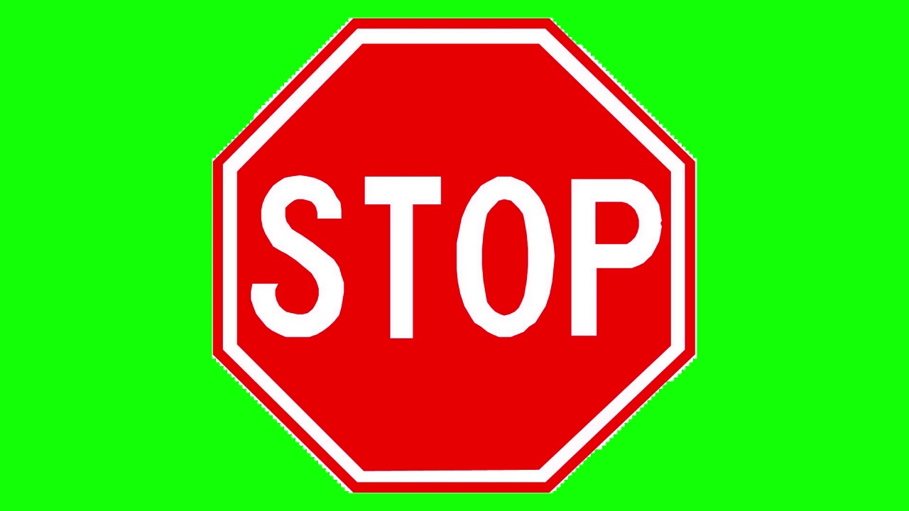 Stop sign  image on green screen