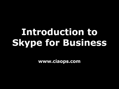 Introduction to Skype for Business – CIAOPS
