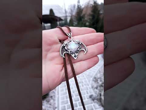 Alien necklace Solid silver Heady wire wrapped biomechanical Giger inspired neck pendant