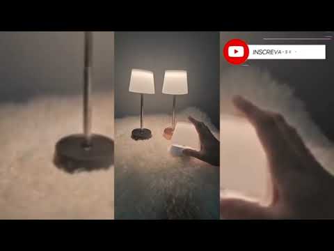 Abajur LED recarregável com toque e 3 níveis de luz