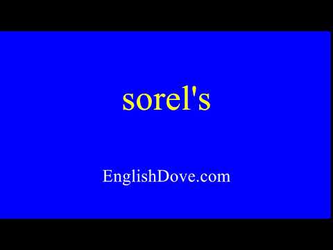 How to pronounce sorel's in American English.