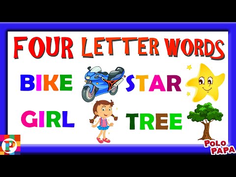 Four letter words for Kindergarten | Four Letter Words spelling | 4 letter words reading practice