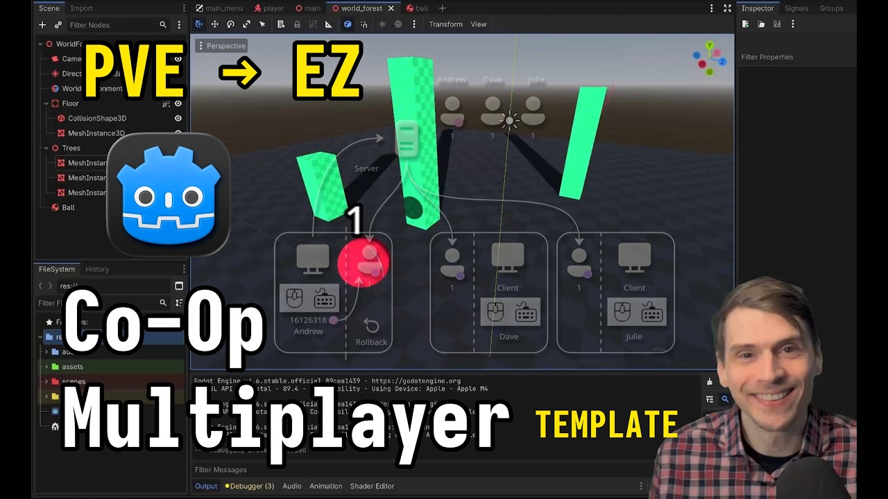 Godot Multiplayer Friendslop Co-Op Tutorial Part 1: Server & Client Basics