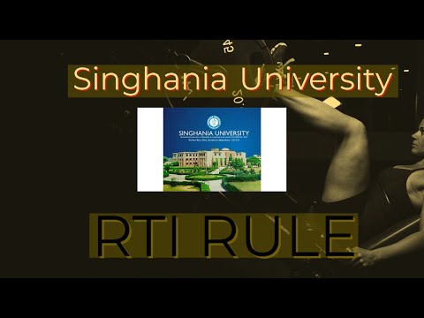 Singhania University _RTI RULE