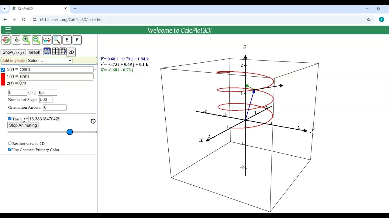 CalcPlot3D: Parametric Functions